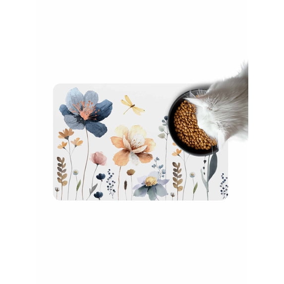 Blue Yellow Flower Doormat Country Flowers Butterfly Non Slip ...