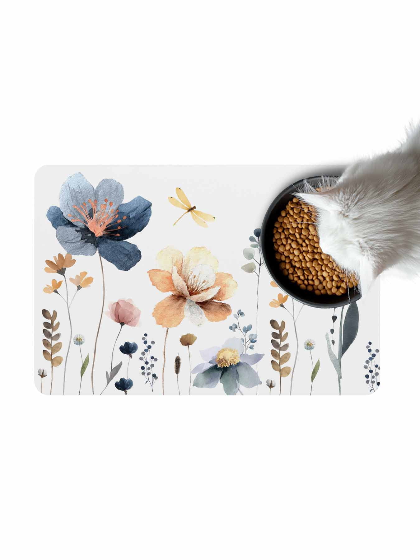 Blue Yellow Flower Doormat Country Flowers Butterfly Non Slip ...