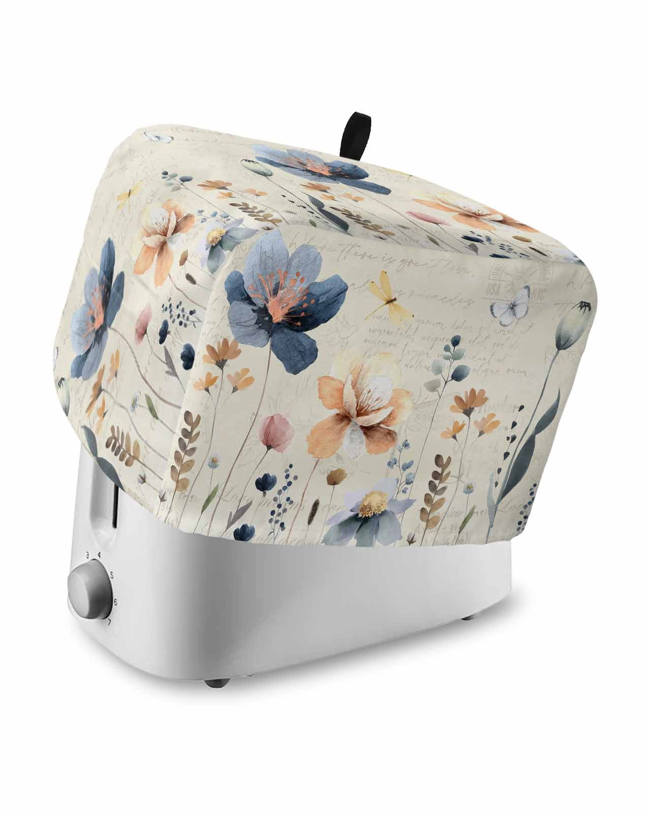 Blue Yellow Flowers Toaster Cover 4 Slice, Large Kitchen Appliance ...