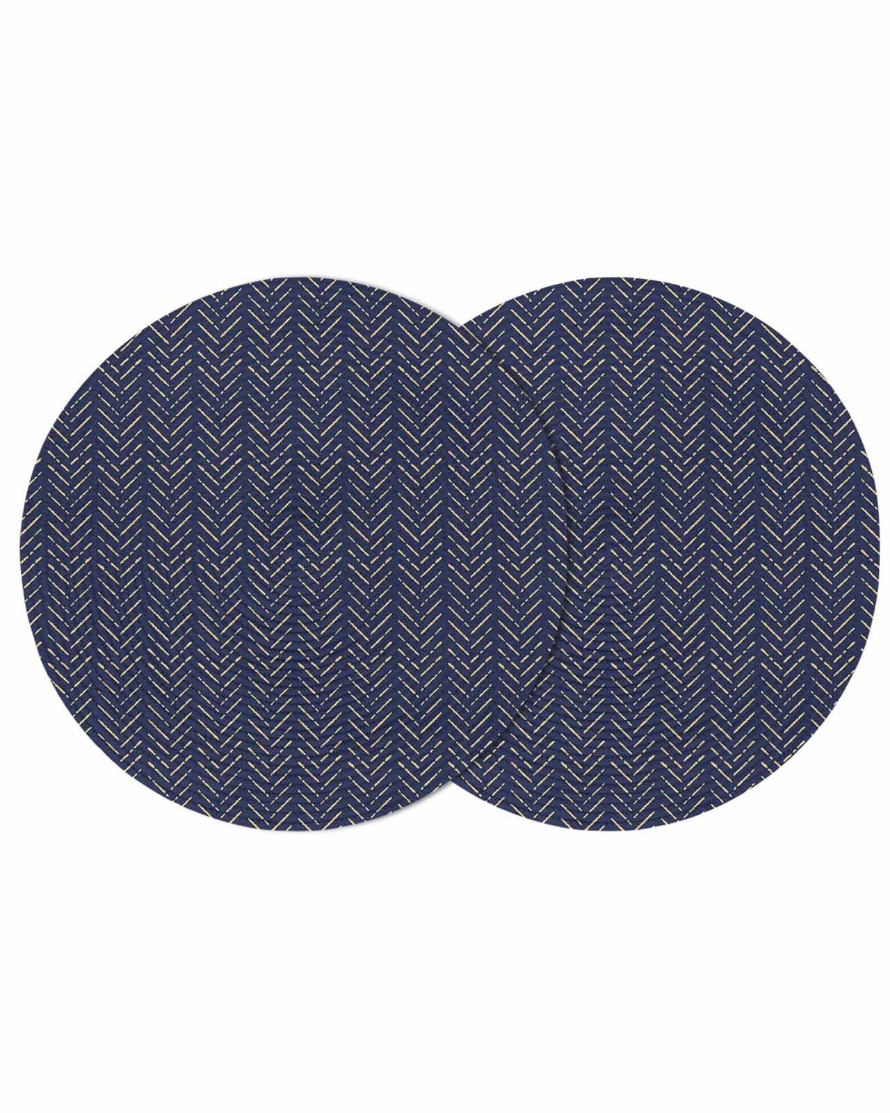 Blue Yellow Geometric Round 15 Inch Placemats Set of 2, Modern Abstract ...
