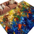 Blue Yellow Green Area Rug 6x9 Washable Rug Non Slip Modern Abstract ...