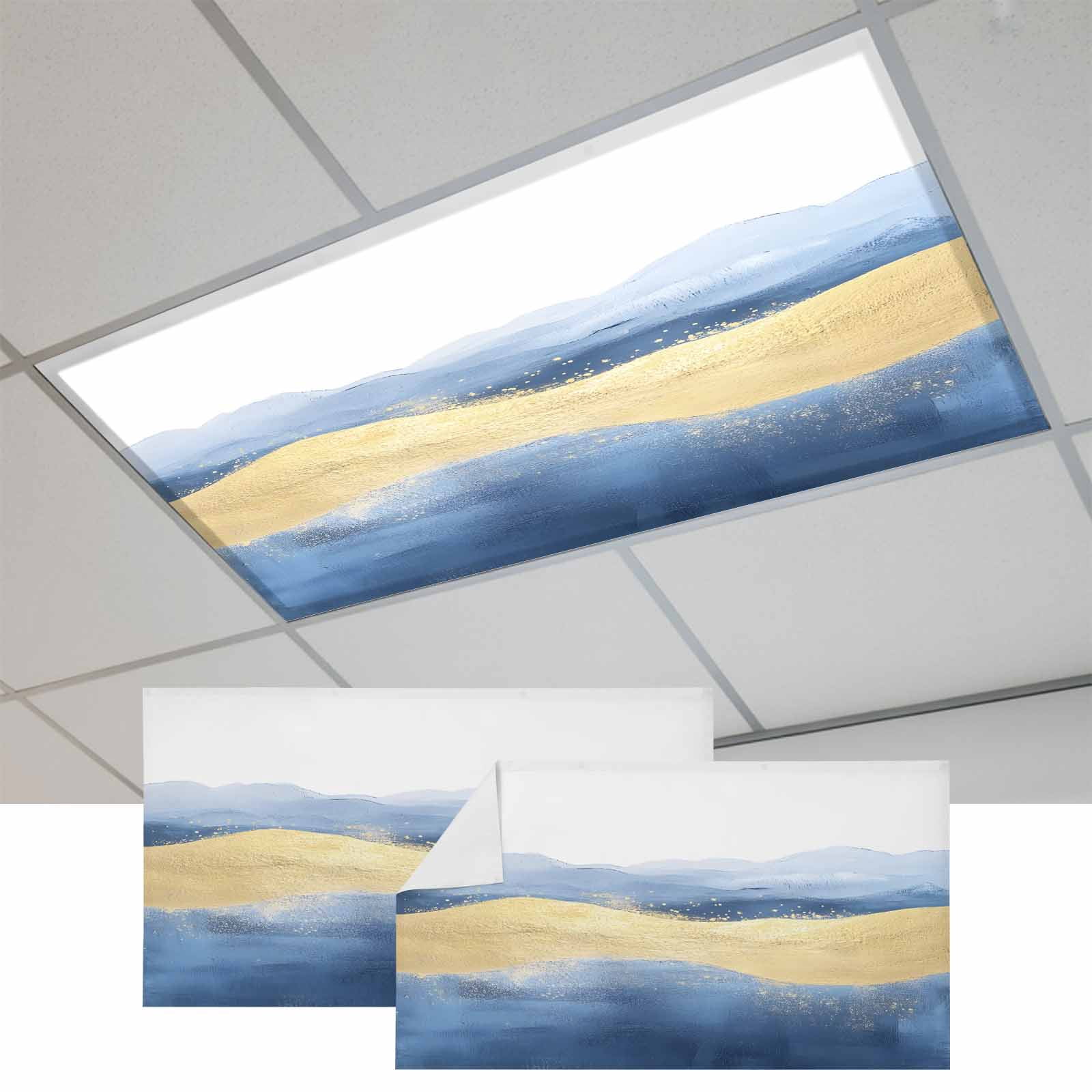 Blue Yellow Magnetic Fluorescent Light Covers for Ceiling Lights 2 x 4 ...