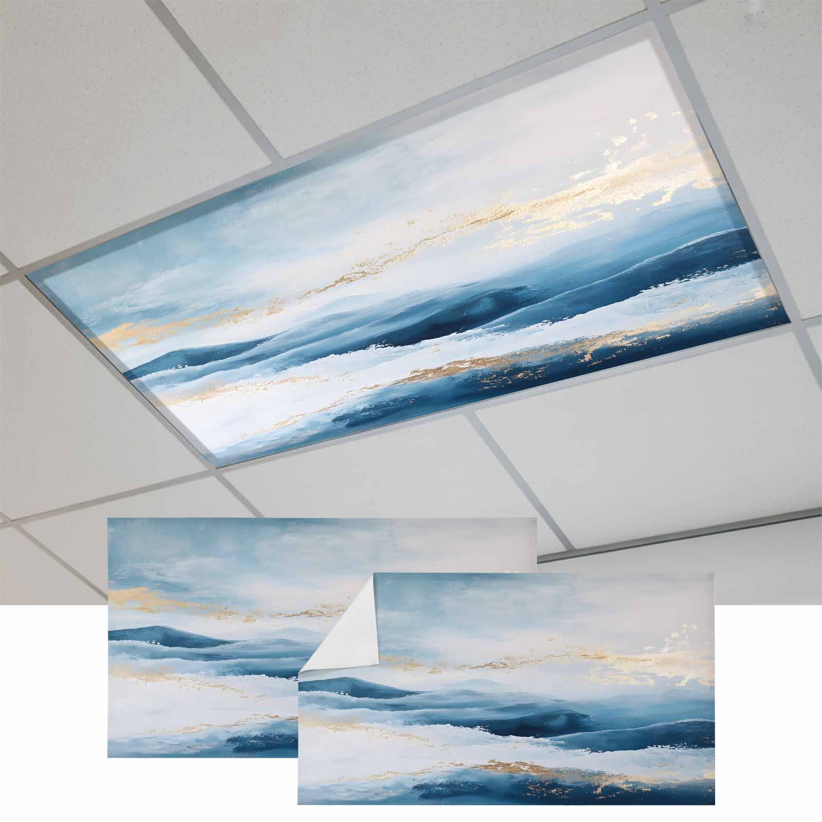 Blue Yellow Magnetic Fluorescent Light Covers for Ceiling Lights 2 x 4 ...