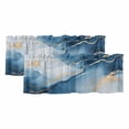 Blue Yellow Marble Curtain Valances for Windows, Kitchen Valance Window ...