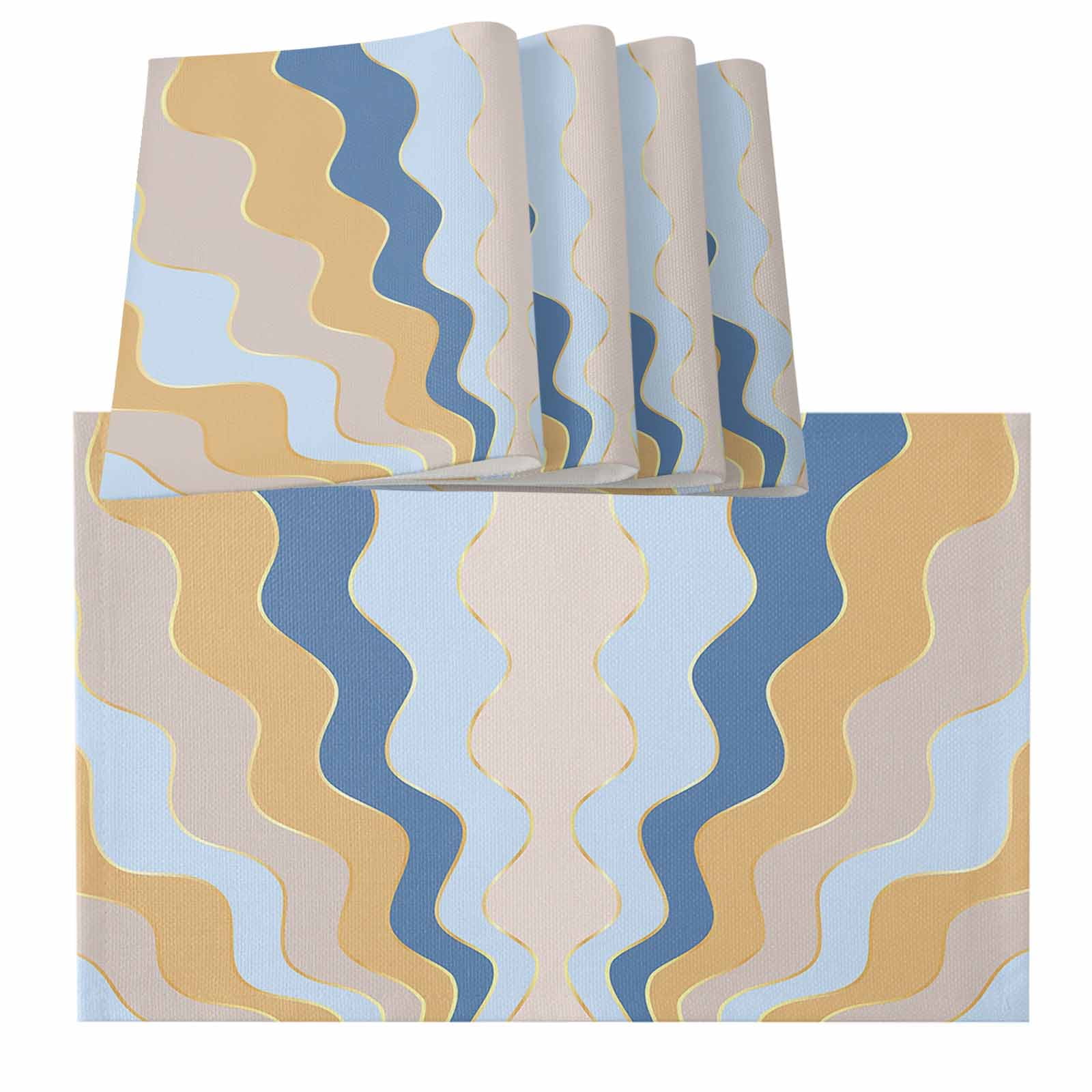 Blue Yellow Ombre Placemats for Dinning Table Set of 6, Modern ...