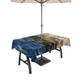 Blue Yellow Outdoor Rectangle Tablecloth with Umbrella Hole 60"x84 ...