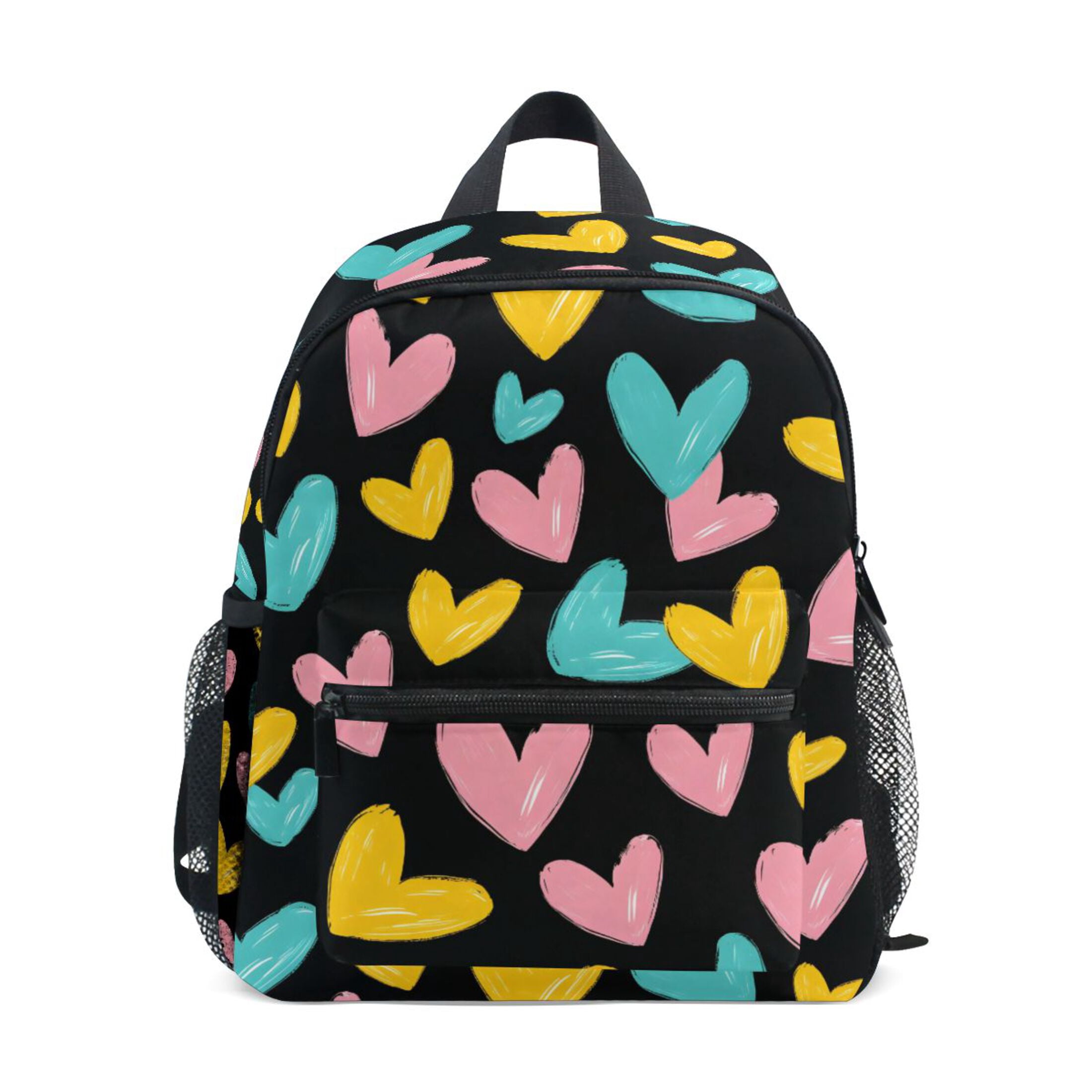 Blue Yellow Pink Hearts Mini Backpack Cute Small Backpack with Chest ...