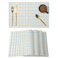 Blue Yellow Plaid Placemats Set of 2, Classic Soft Yellow Grid ...