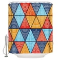 Blue Yellow Red Boho Bathroom Shower Curtains with 12 Hooks Polyester ...