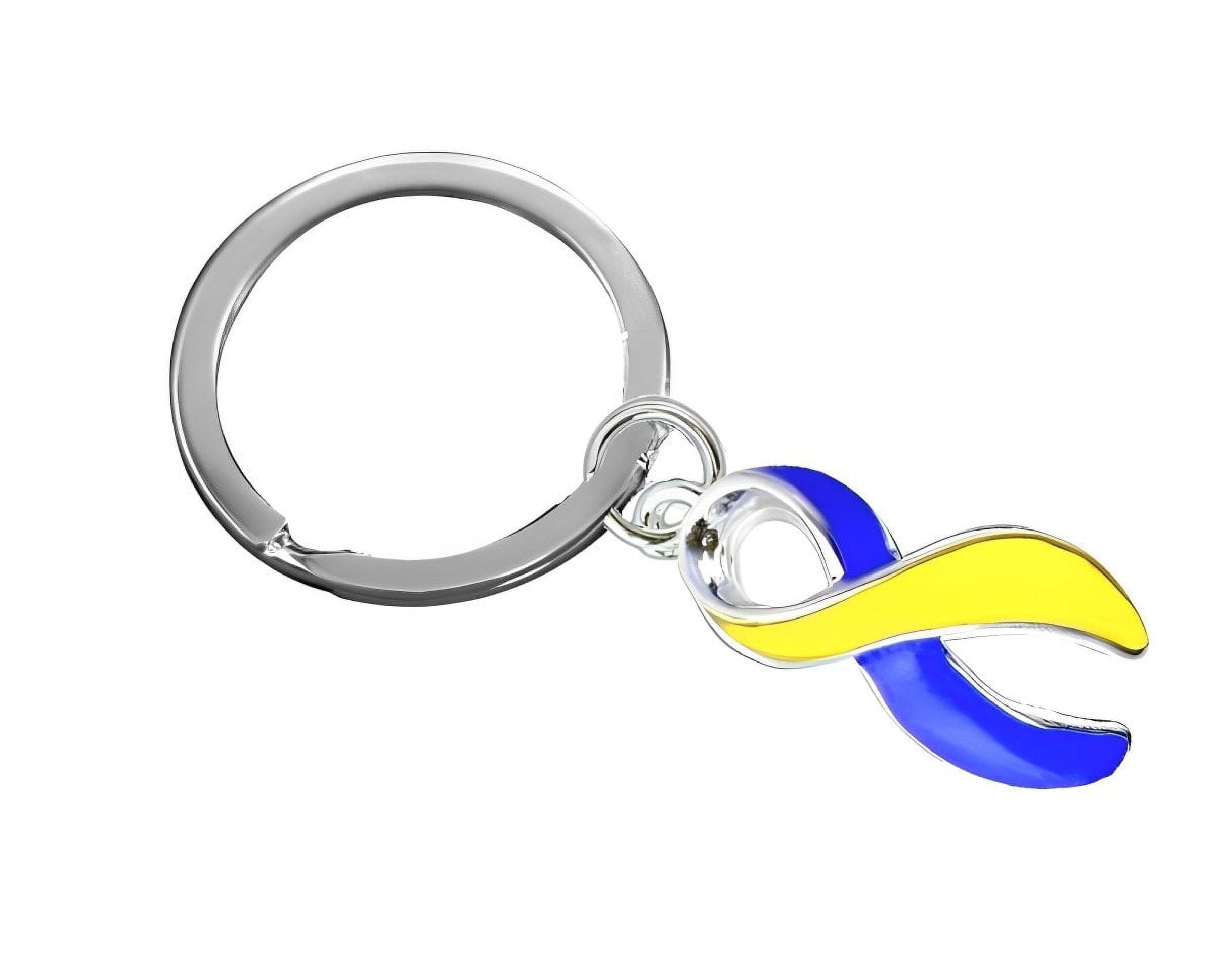 Blue & Yellow Ribbon Split Style Key Chains - Walmart.com