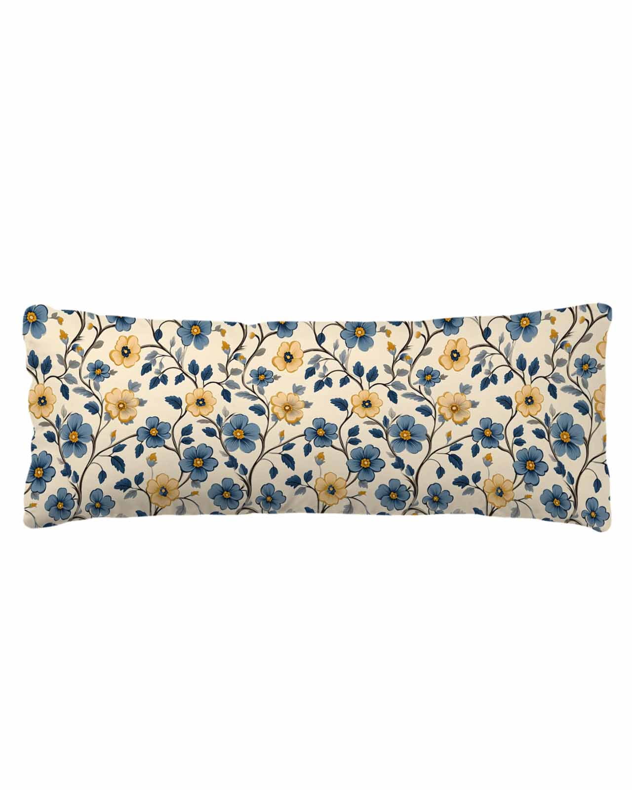 Blue Yellow Spring Floral Body Pillow Cover 20 x 54 Inch Decorative ...