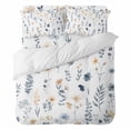 Blue Yellow Spring Floral Comforter Set Queen Size, Watercolor ...