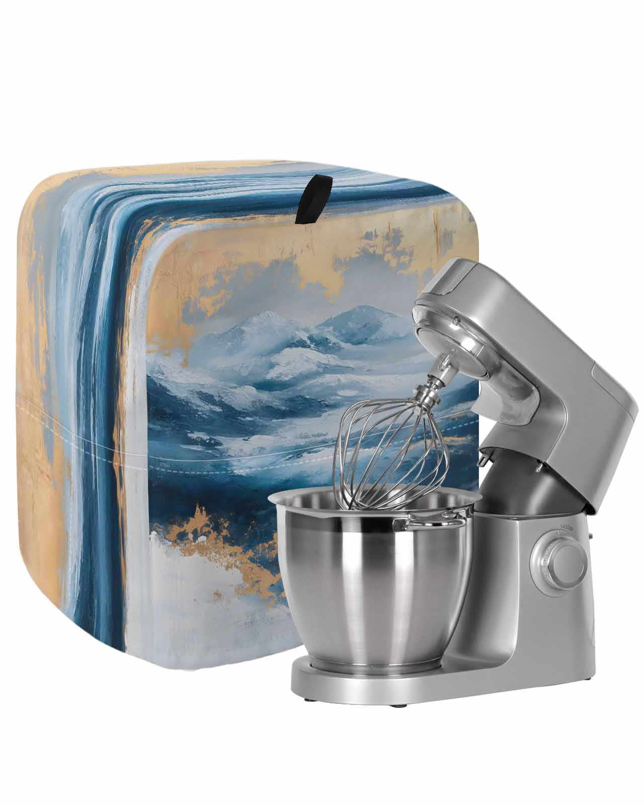 Blue Yellow Stand Mixer Dust Cover with Storage Pocket & Handles ...