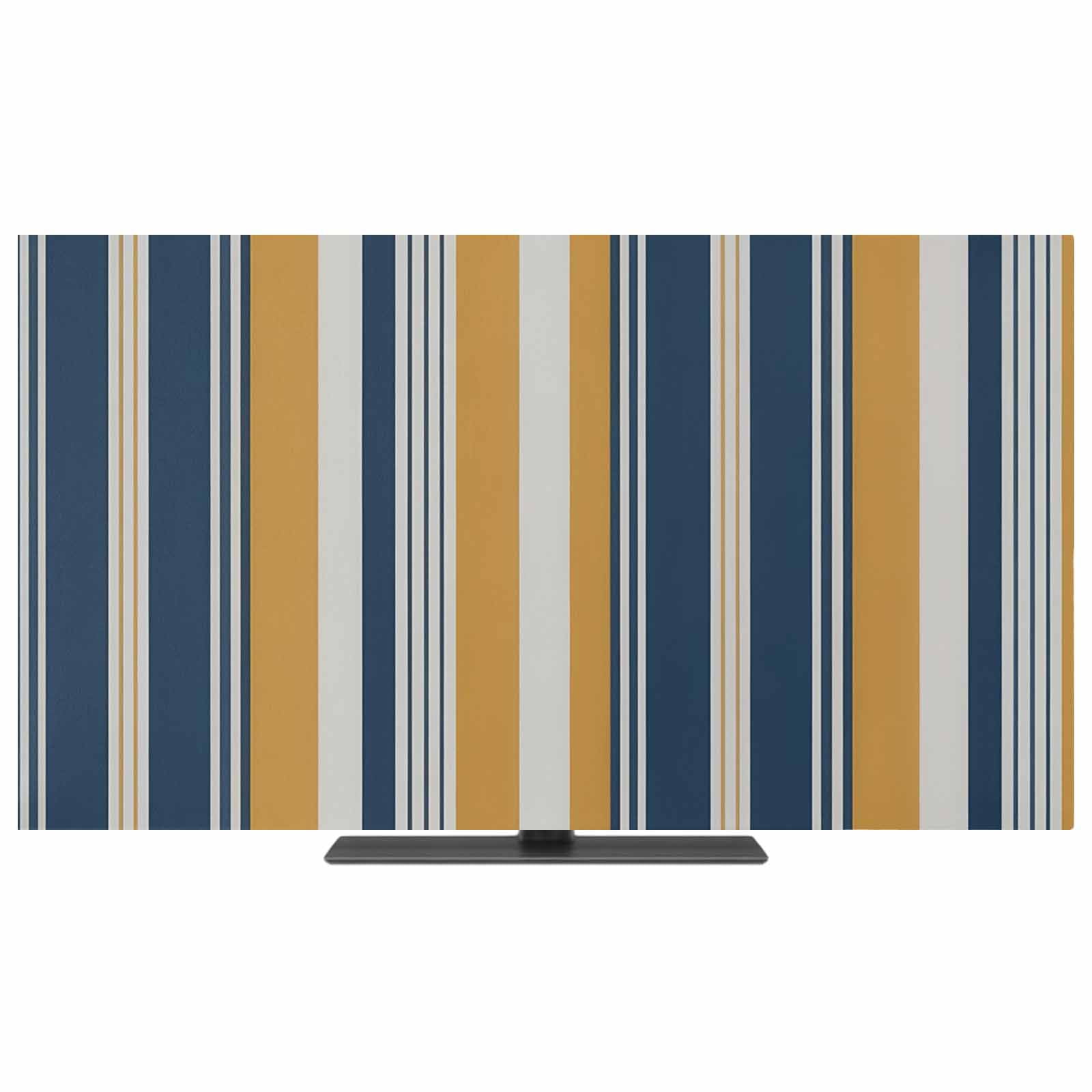 Blue Yellow Striped TV Dust Cover, Stretchable TV Screen Desktop ...