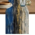 Blue Yellow Table Runner, Abstract Indigo Blue Yellow Splatter Style ...