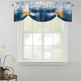 Blue Yellow Tie Up Valances Curtain, Abstract Adjustable Valance for ...