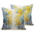 Blue Yellow Tree Throw Pillow Covers 20 x 20 Inch Pillow Covers Set of ...