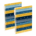 Blue Yellow Watercolor Stripes with Stars Notebook Detachable Coil ...
