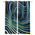Blue Yellow White Spiral Blackout Curtains for Bedroom/Living Room ...