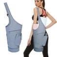 Blue Yoga Mat Bag Large Opening Long Tote Carrier with Waterproof Wet ...