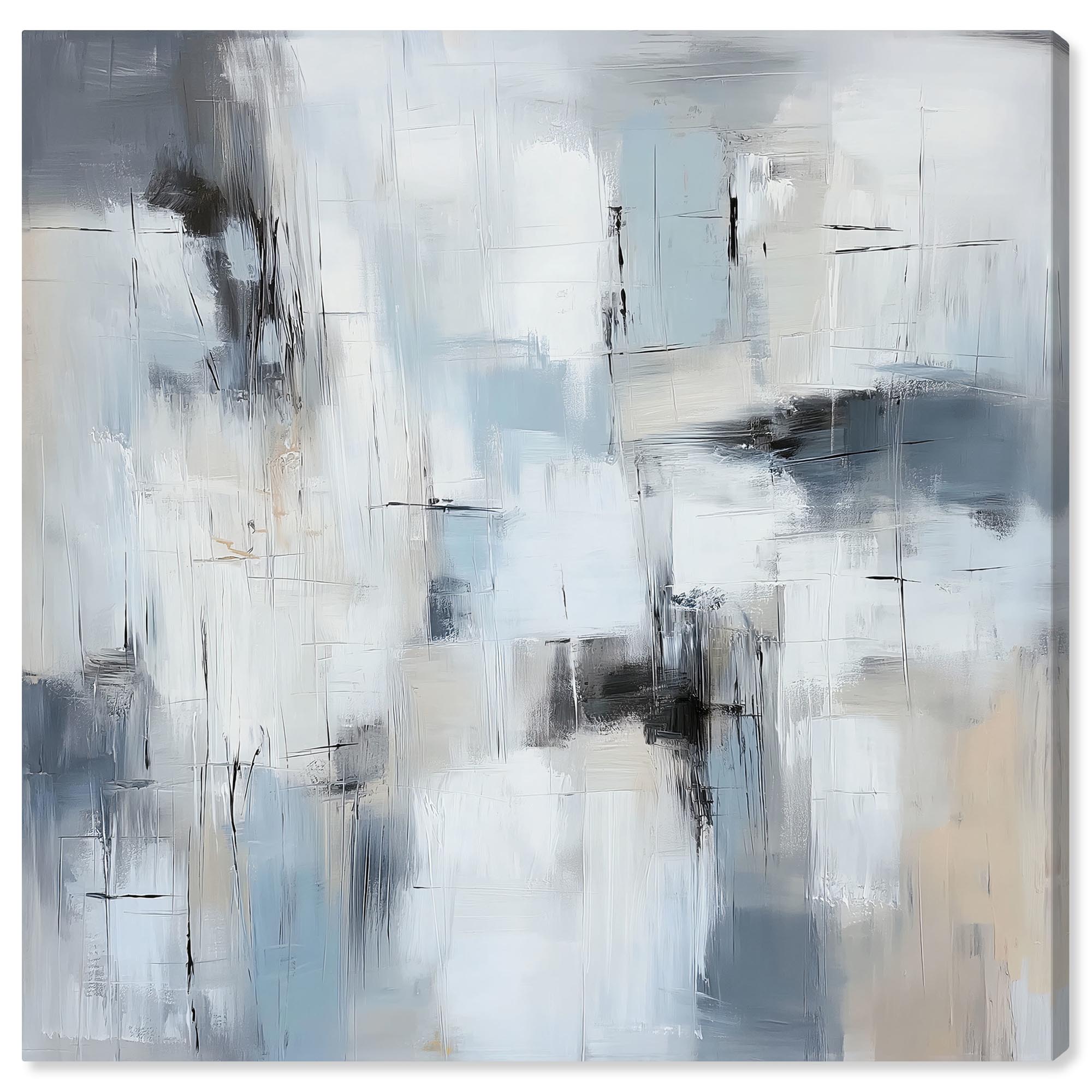 Blue Yonder Canvas Pastel Blue Hues by Art Remedy, Gallery Wrapped, 16 ...