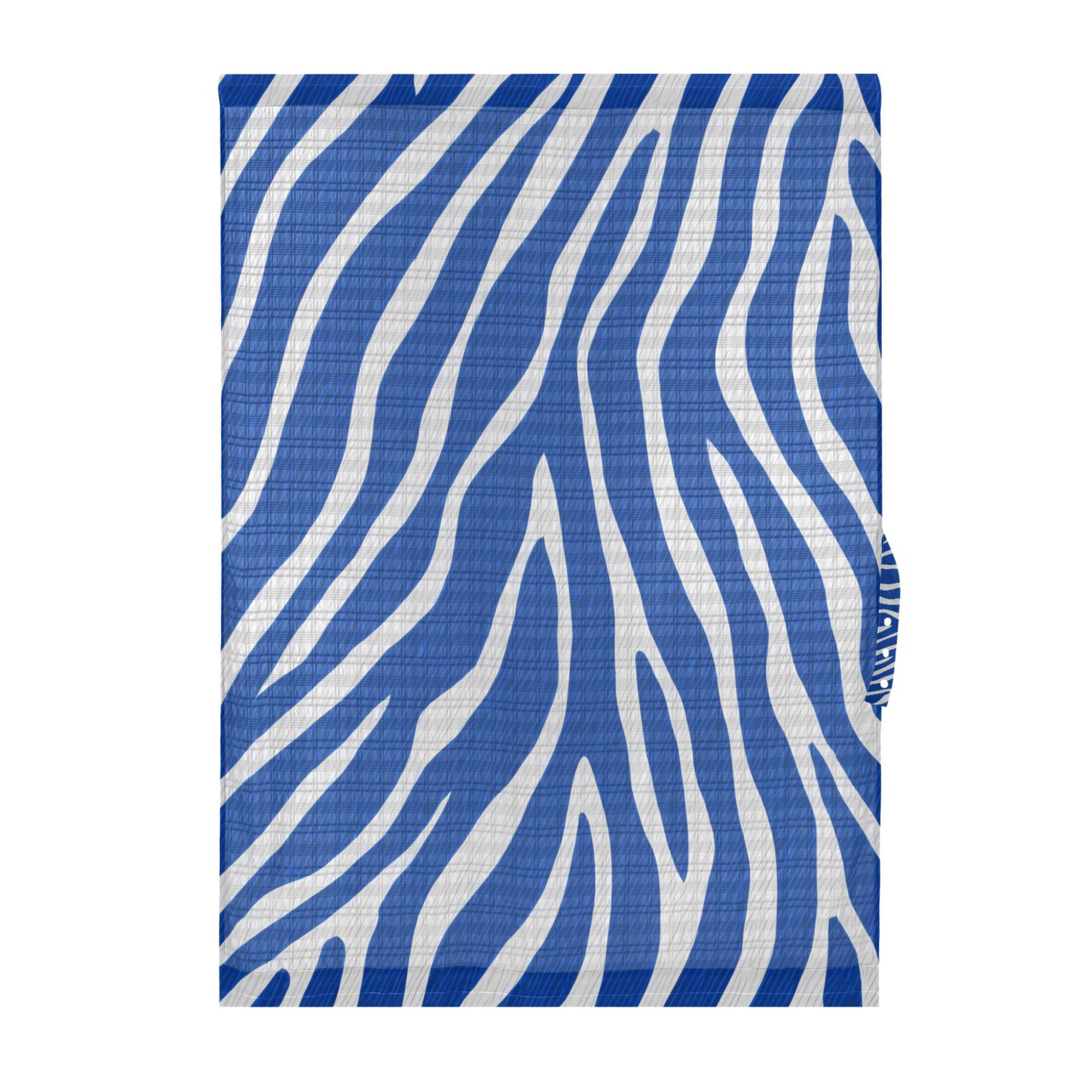 Blue Zebra Pattern Door Curtain Sheer Privacy Light Filtering Window ...