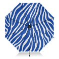 Blue Zebra Pattern Umbrella Folding Sun Umbrella Travel Auto Open Close ...