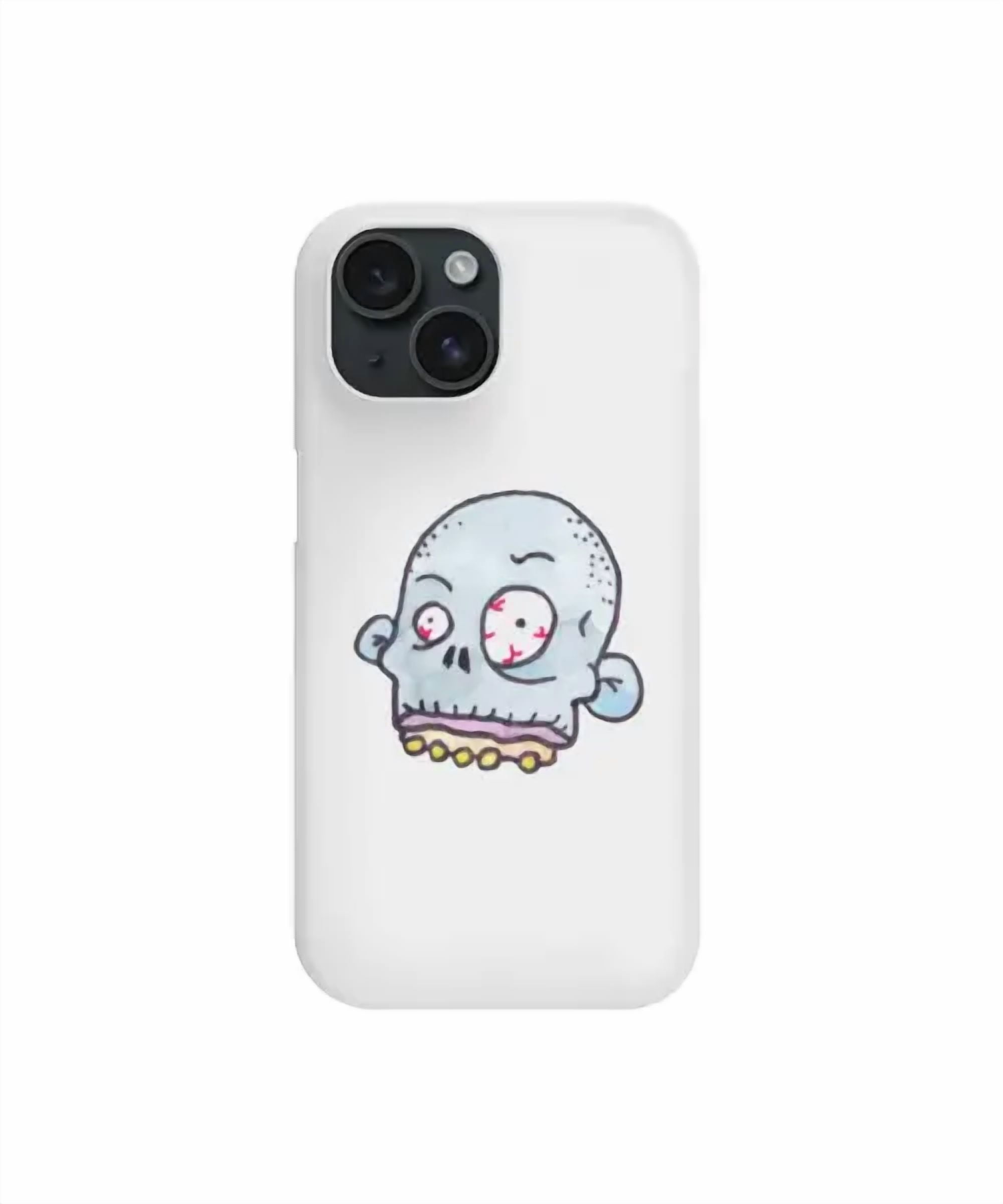 Blue Zombie Head Horror Undead Spooky Phone Case for iPhone 16 15 14 13 ...