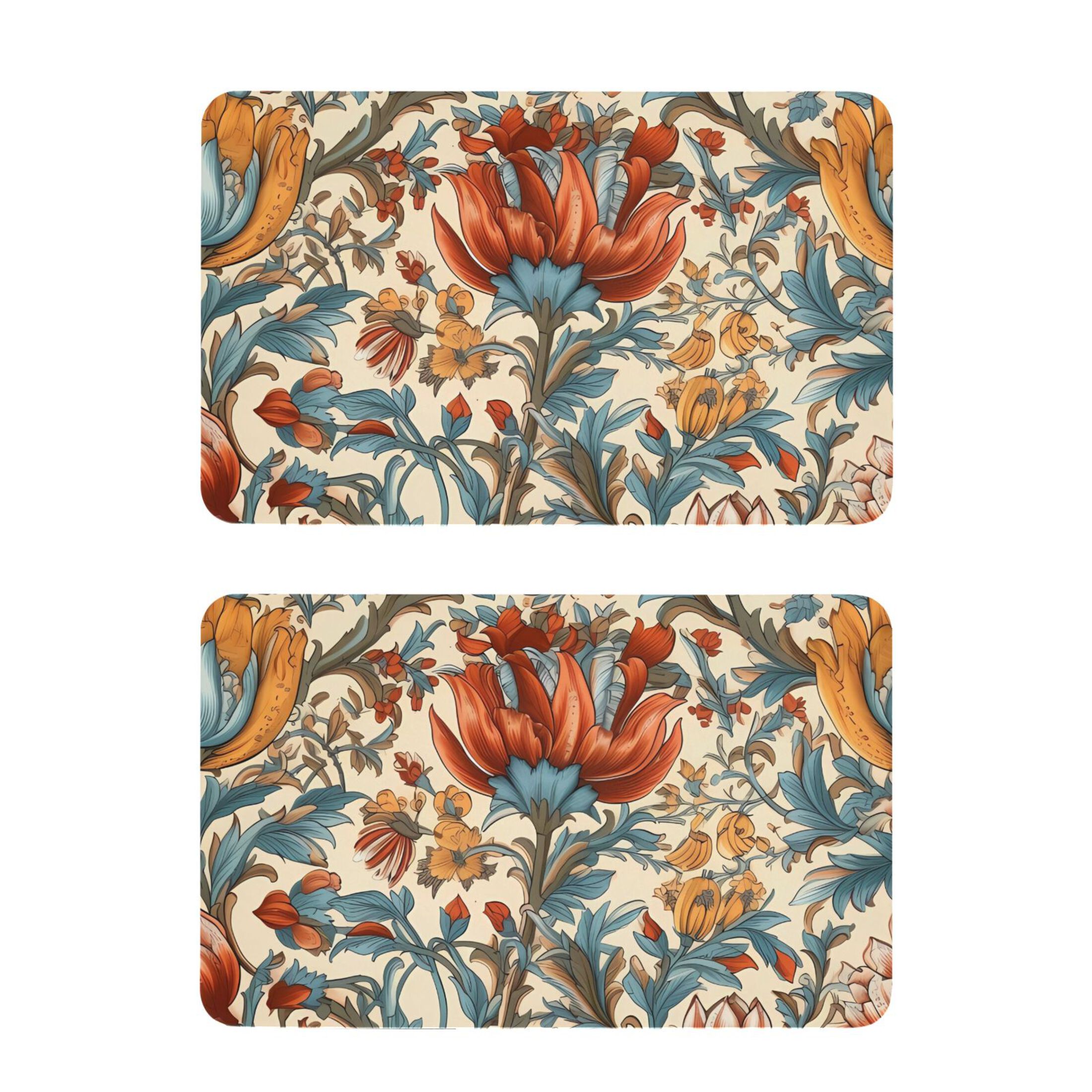 Blue and Flowers Fridge Magnetic Sticker Refrigerator Magnets Kitchen ...