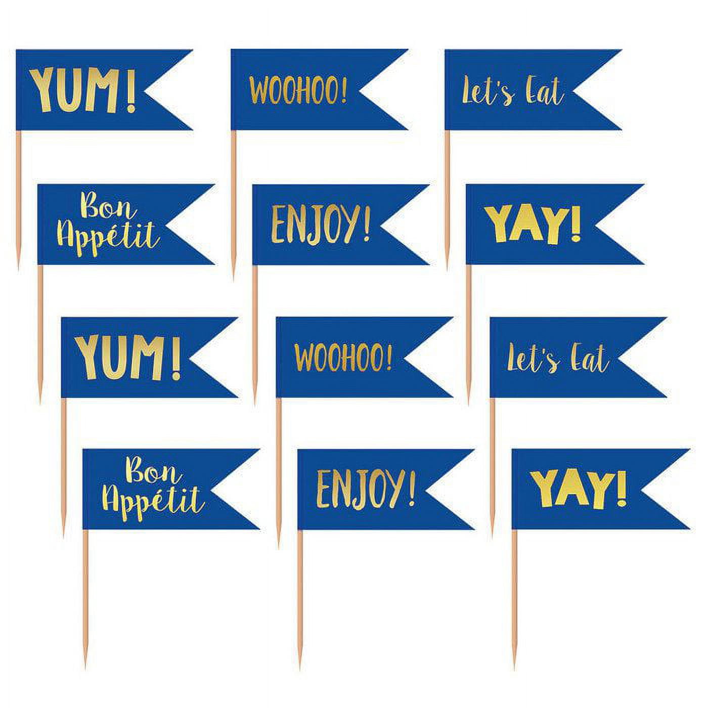 Blue and Gold Cupcake Toppers (24) - Walmart.com