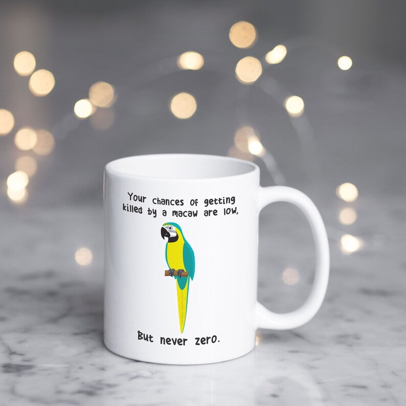 Blue and Gold Macaw Coffee Mug, Parrot Gift, Bird Lover, Macaw Mom/Dad ...