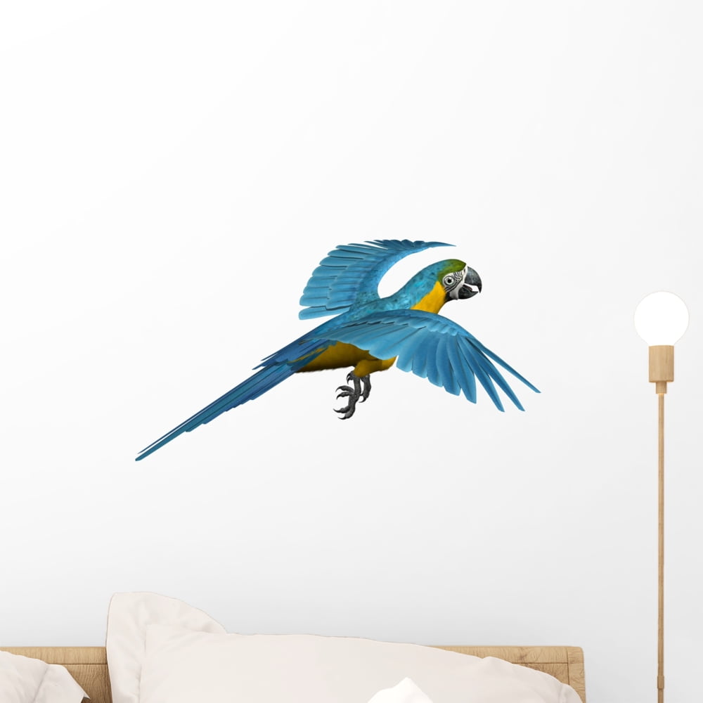 Blue and Gold Macaw Wall Decal by Wallmonkeys Peel and Stick Graphic ...