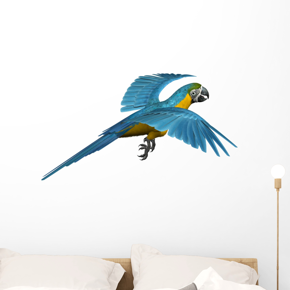 Blue and Gold Macaw Wall Decal by Wallmonkeys Peel and Stick Graphic ...