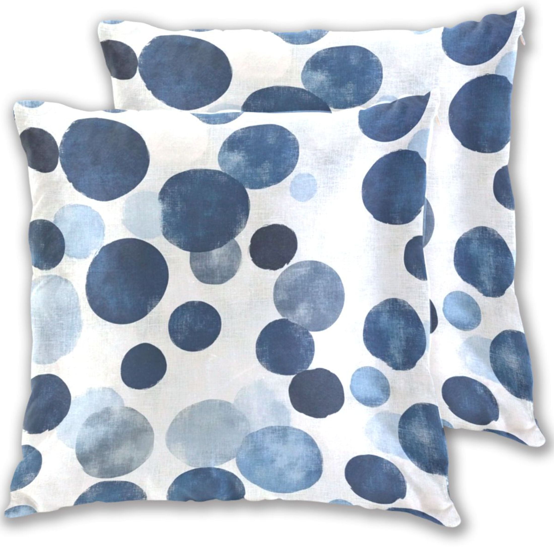 Blue and Gray Circle Throw Pillow Covers 16x16 Inch 2 Packs Decorative ...