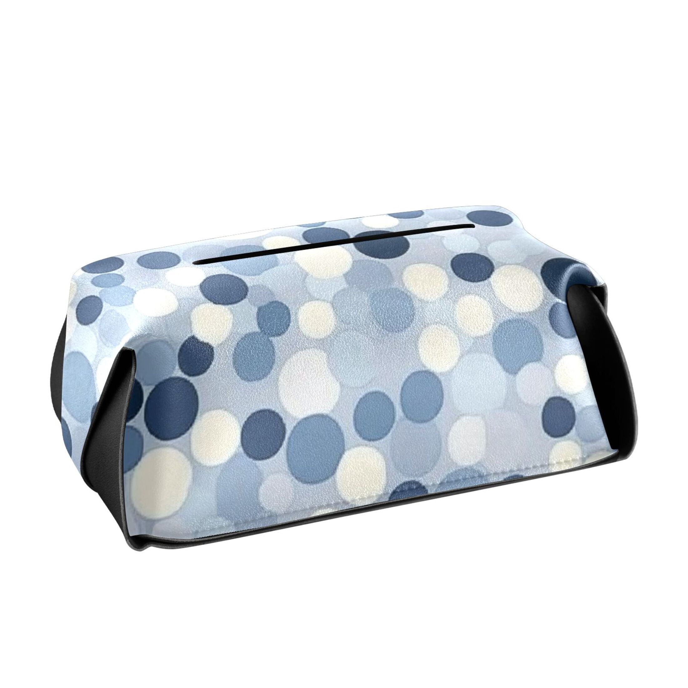 Blue and Gray Dots Tissue Box Cover Leather Square Rectangle Tissue Box ...