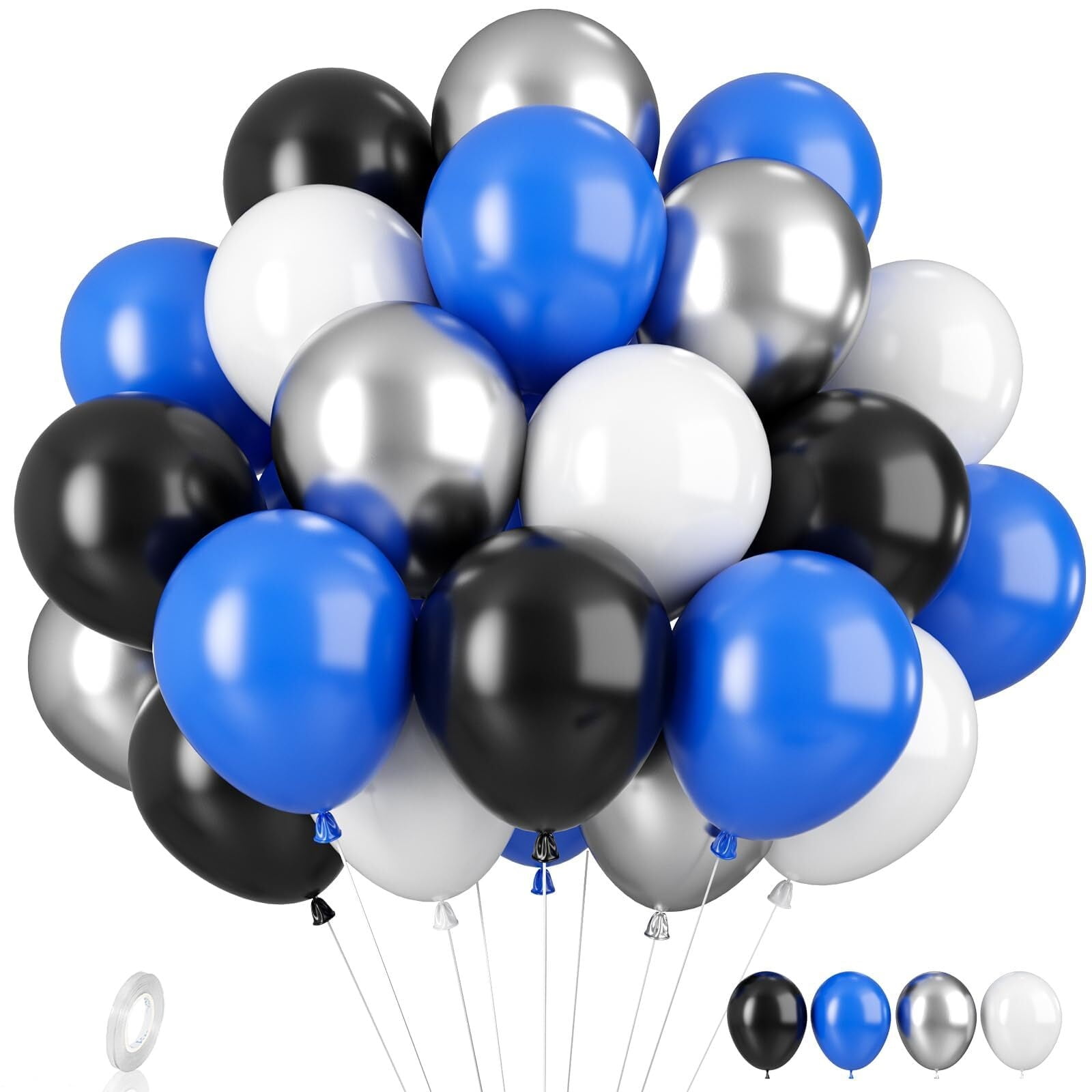 Blue and Green Birthday Balloons, 35pcs Confetti and Latex Balloons for ...