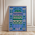 Blue and Green Hanging Lanterns Folk Art Style Home Decor Wall Art ...