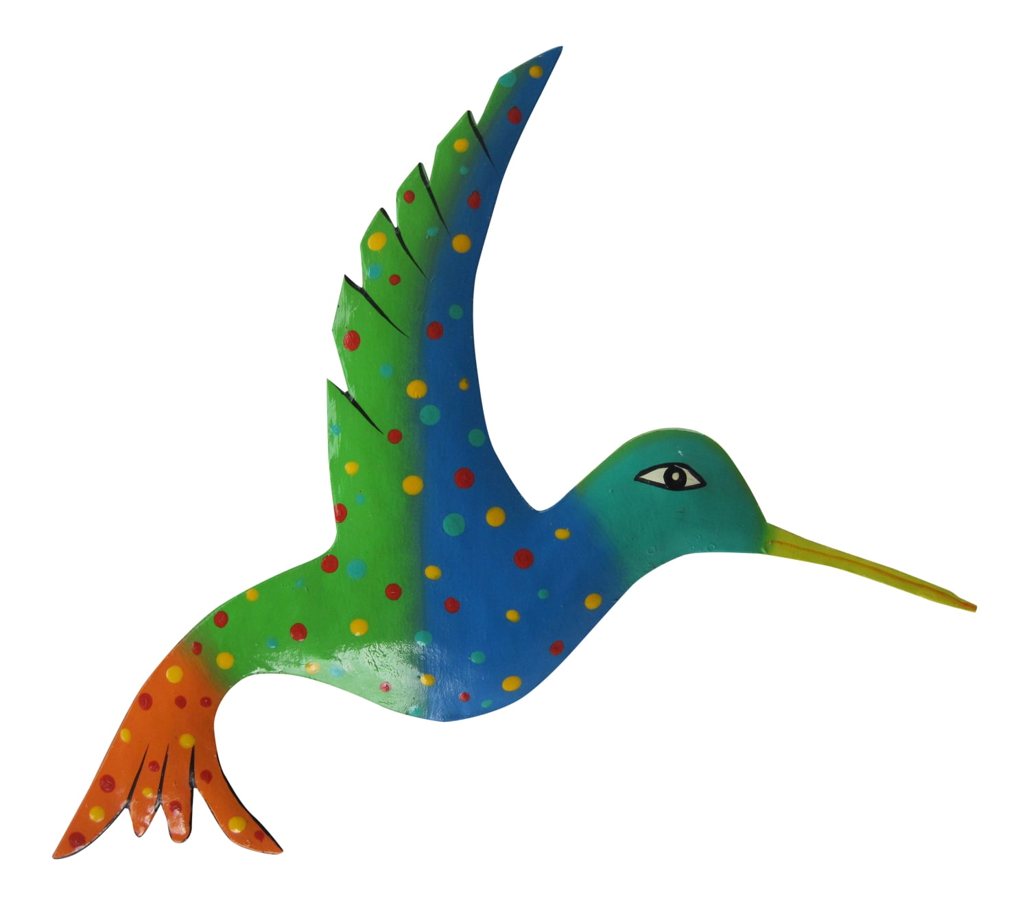 Blue and Green Hummingbird in Flight Haitian Metal Wall Art Plaque 13 ...