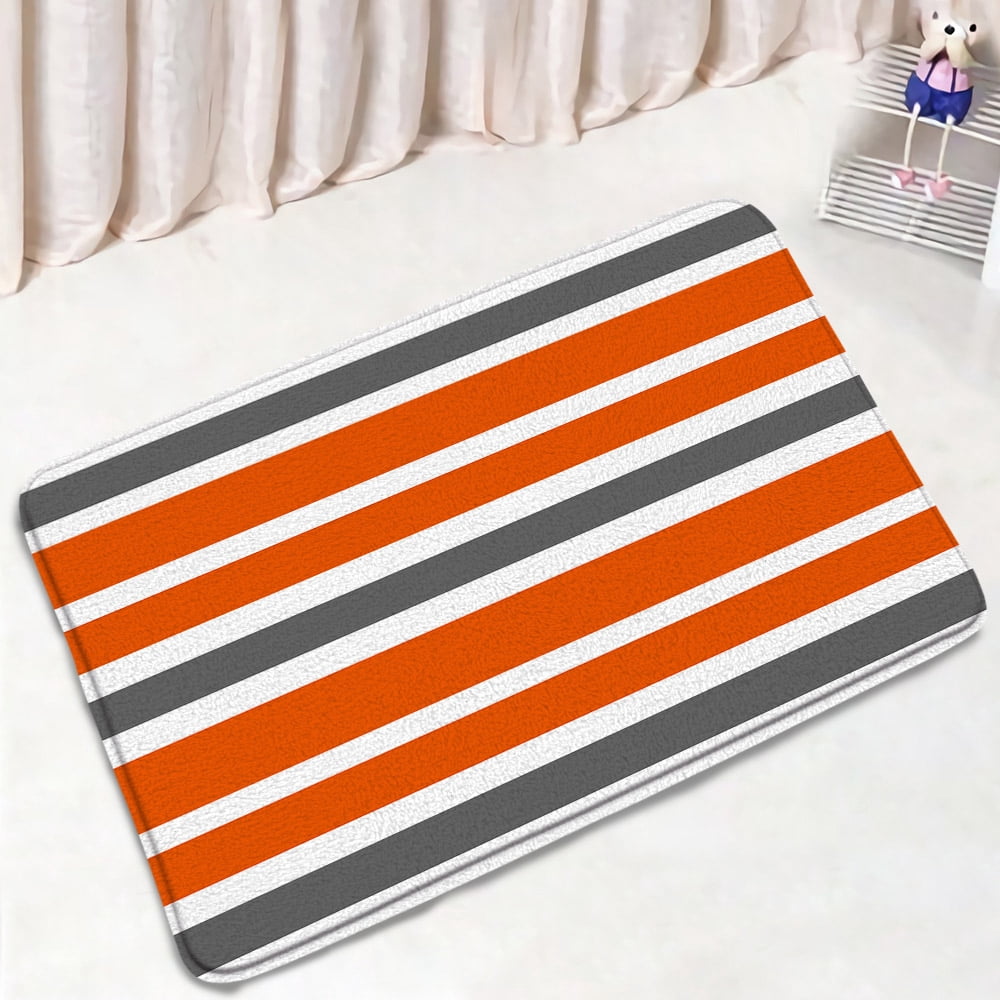 Blue and Grey Striped Bath Mat Set Creative Design Modern Minimalist ...