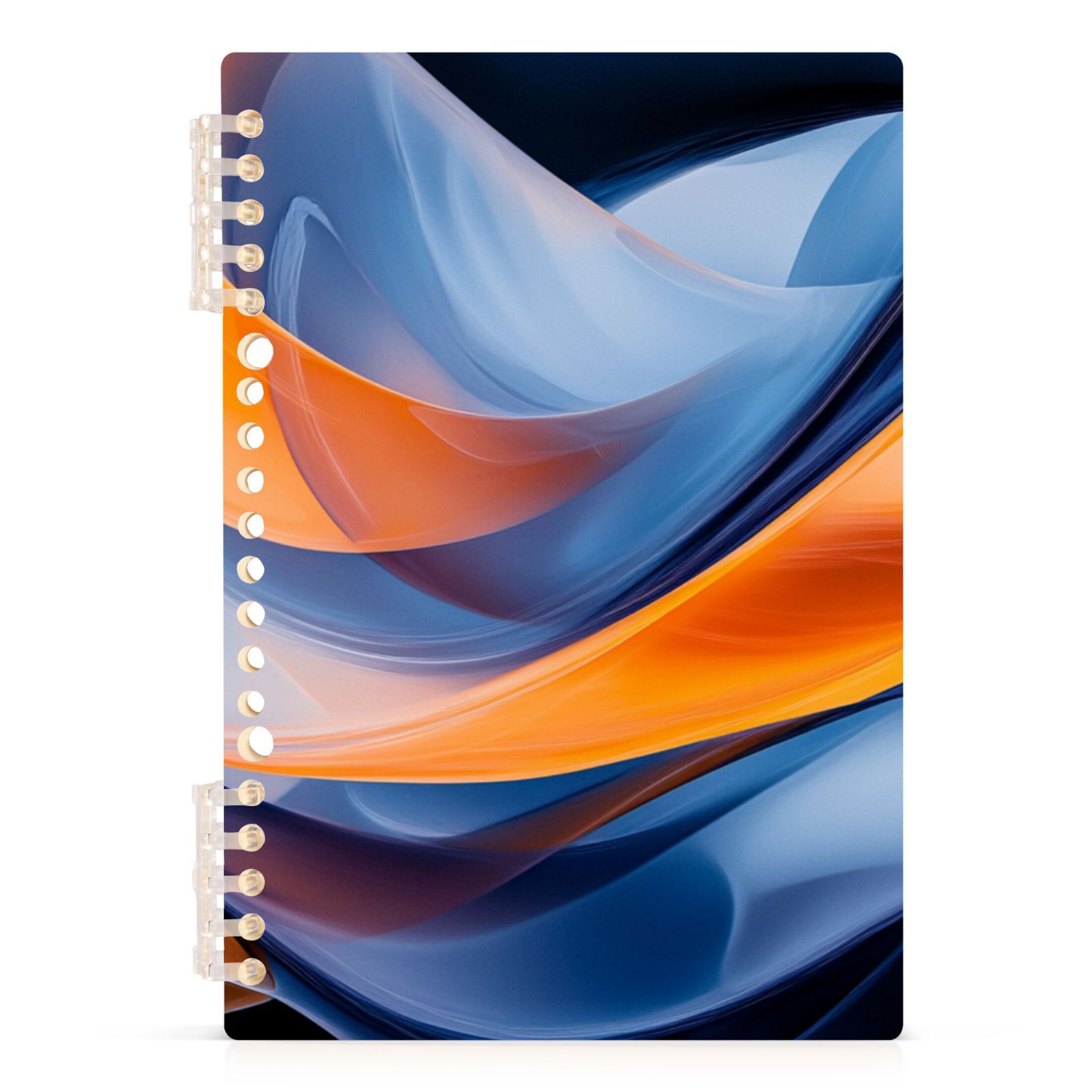 Blue and Orange Abstract Shape Lined Spiral Journal Notebook 60 Pages ...
