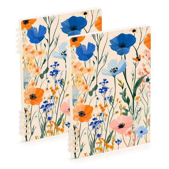 Colorful Flowers Two Butterflies Notebook Detachable Coil Notebook ...