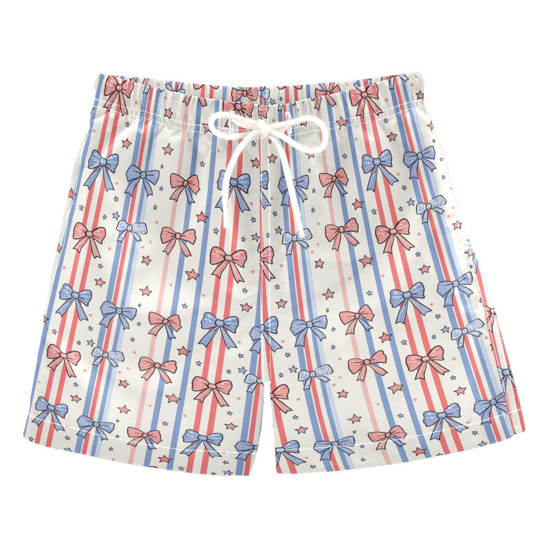 Blue and Orange Stripe Swim Trunks Quick Dry Beach Pool Board Shorts ...