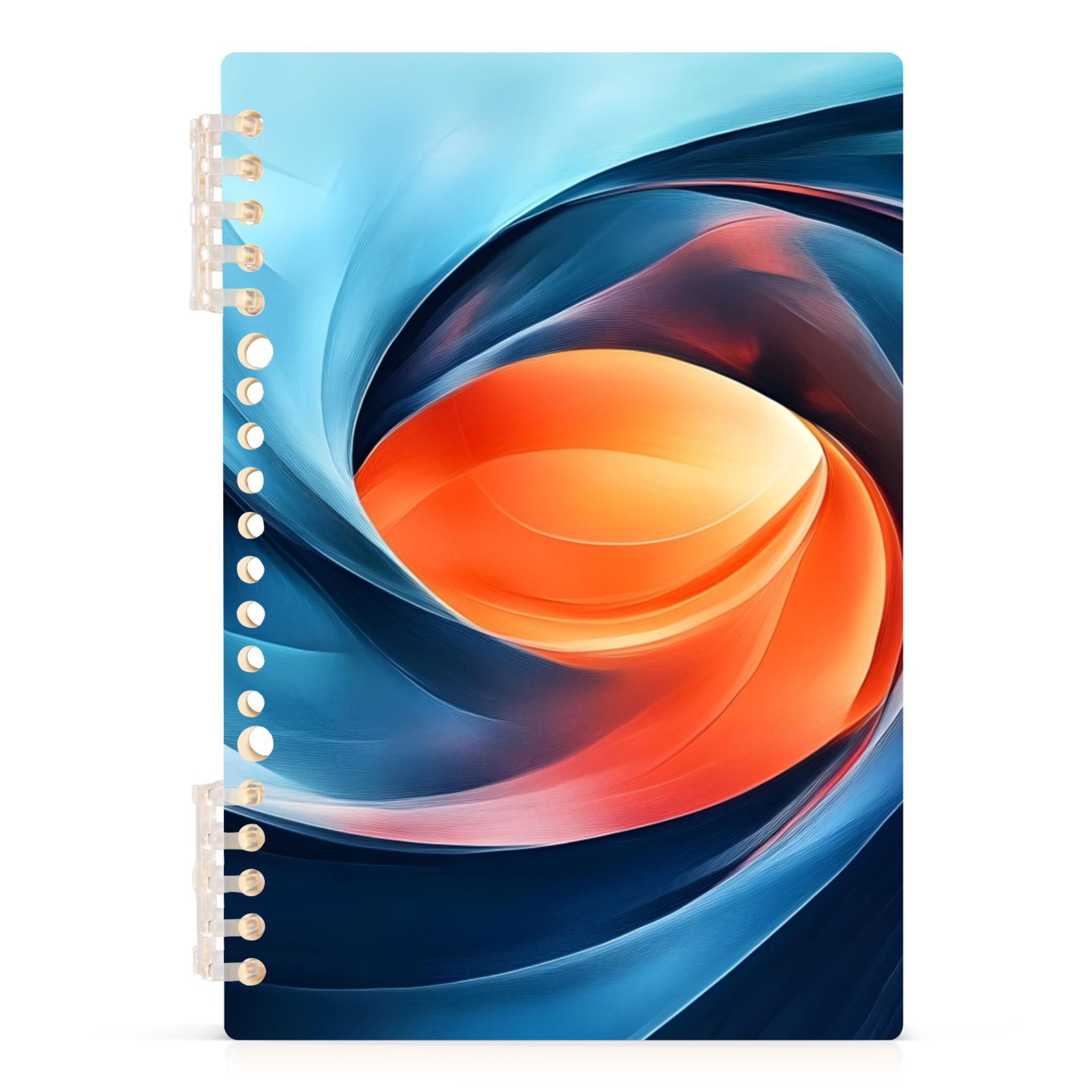 Blue and Orange Vortex Lined Spiral Journal Notebook 60 Pages A5 ...