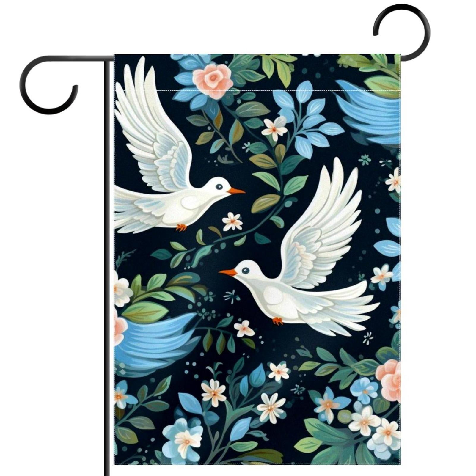 Blue and Peace Doves Garden Flag 12x18 Inch Double Sided Outdoor Yard ...