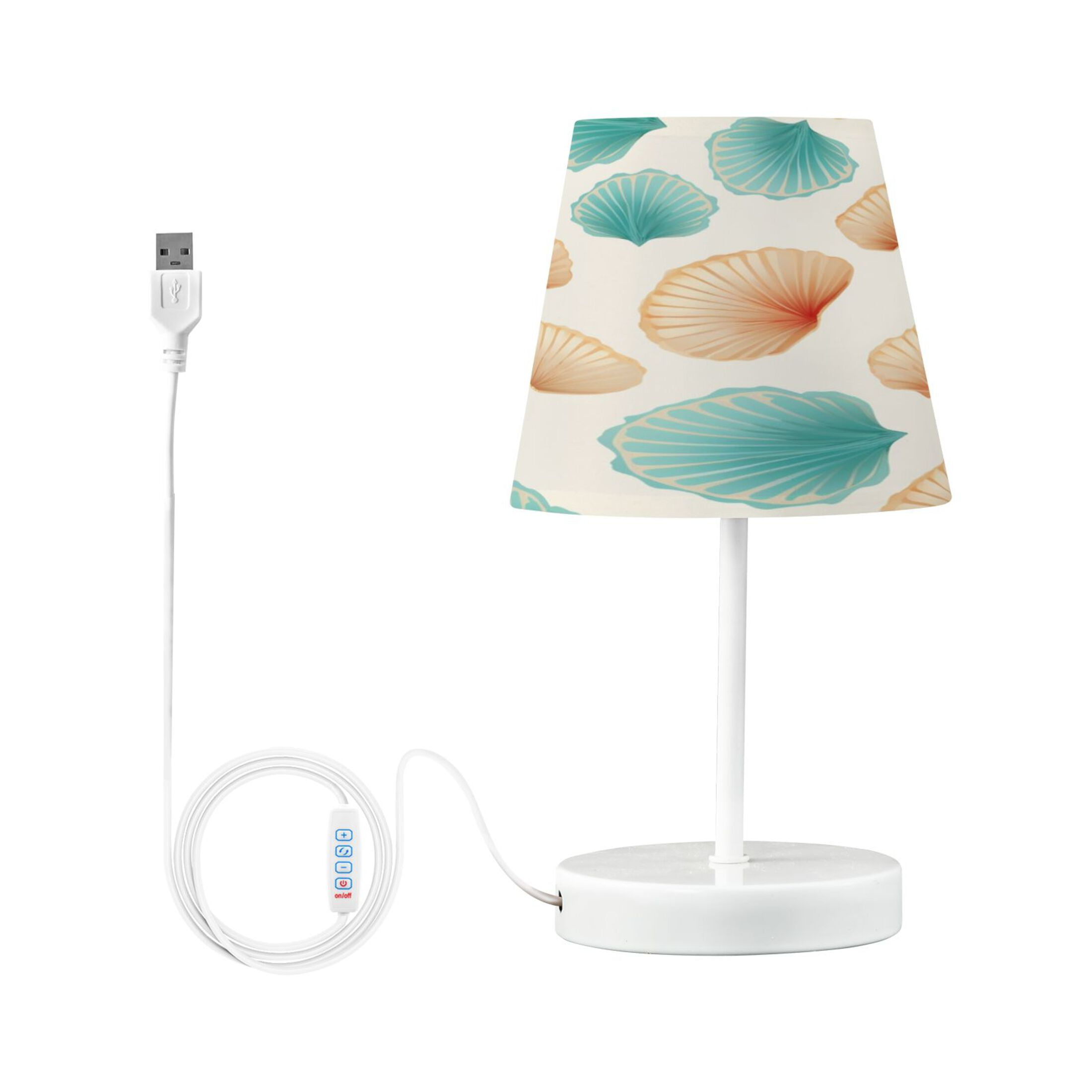 Blue and Peach Shells Desk Lamp LED Table Nightstand Lamps with 3 Color ...