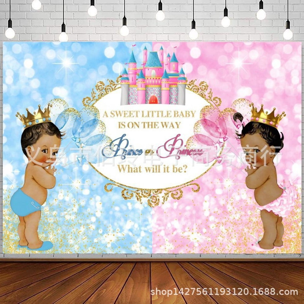 Blue and Pink Backdrop Banner, Party Decor Background for Boys Girls ...