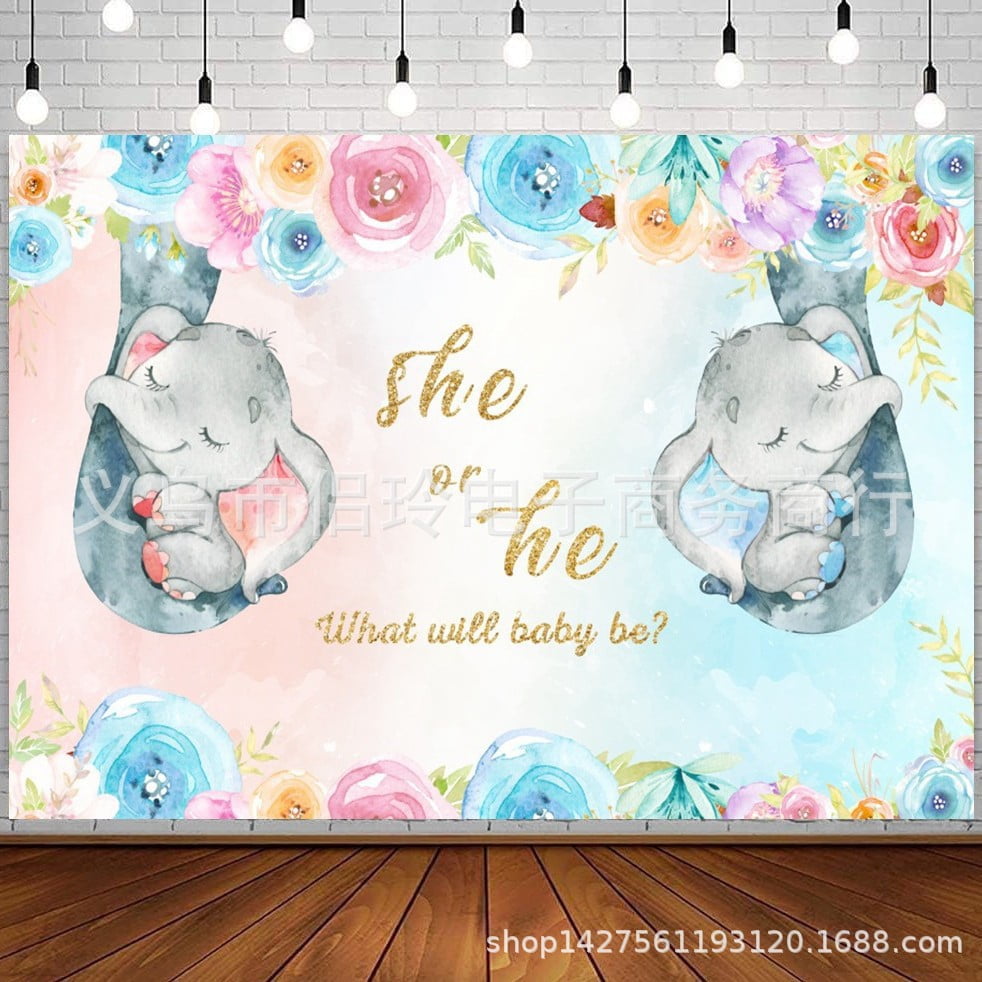 Blue and Pink Backdrop Banner, Party Decor Background for Boys Girls ...