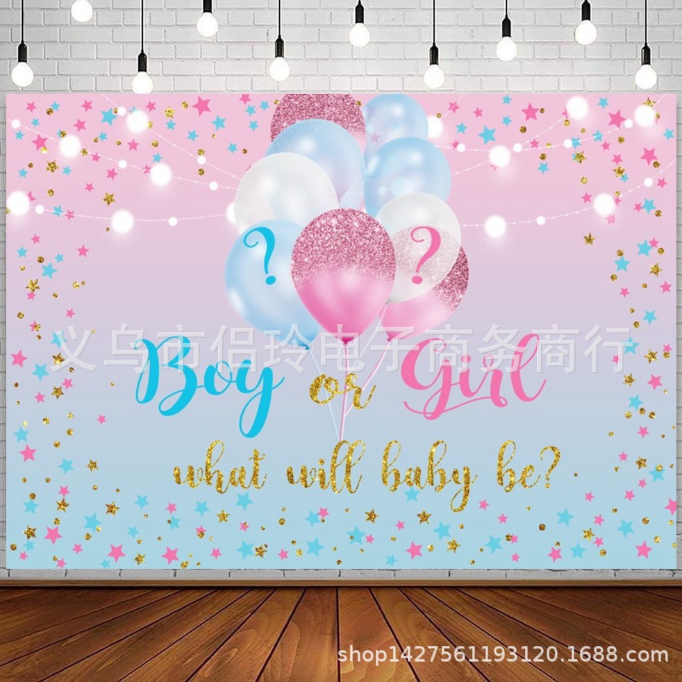 Blue and Pink Backdrop Banner, Party Decor Background for Boys Girls ...