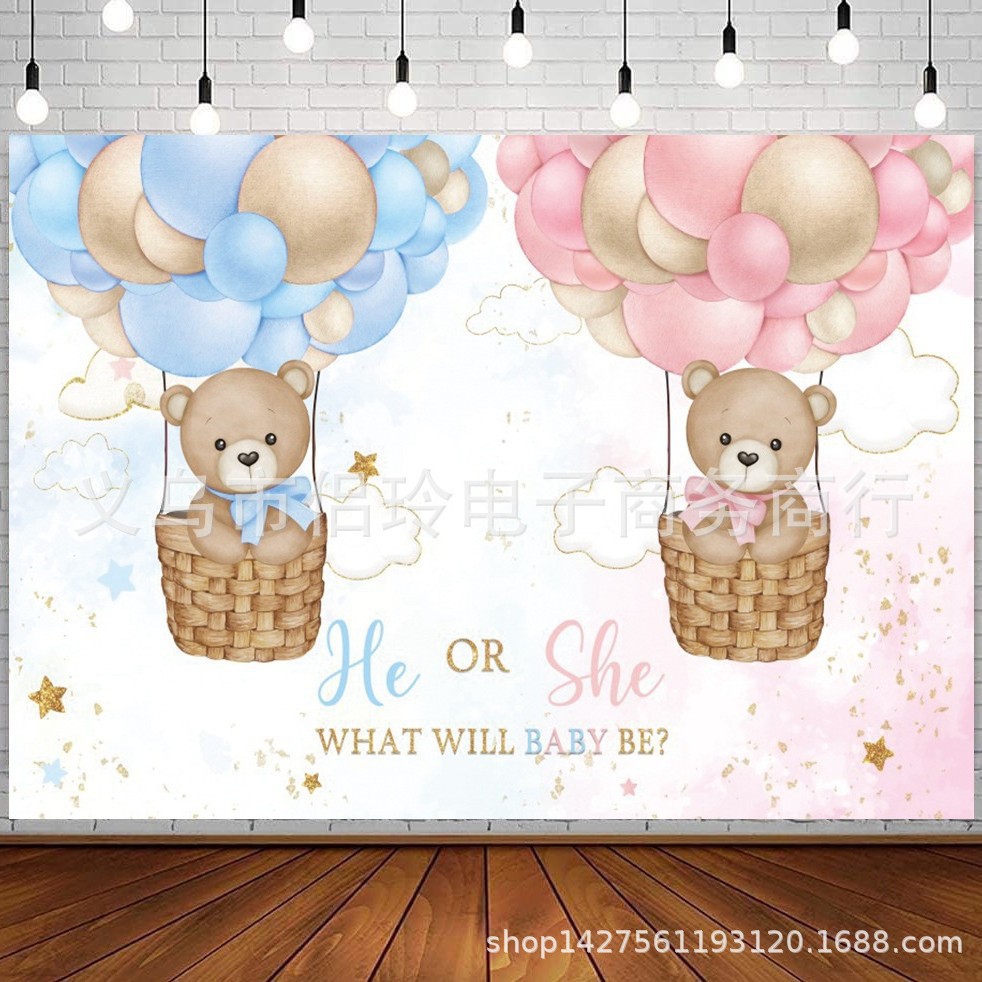 Blue and Pink Backdrop Banner, Party Decor Background for Boys Girls ...