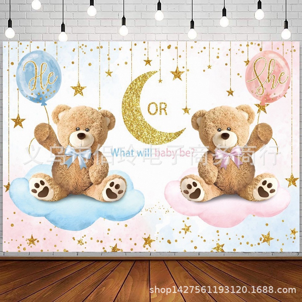 Blue and Pink Backdrop Banner, Party Decor Background for Boys Girls ...